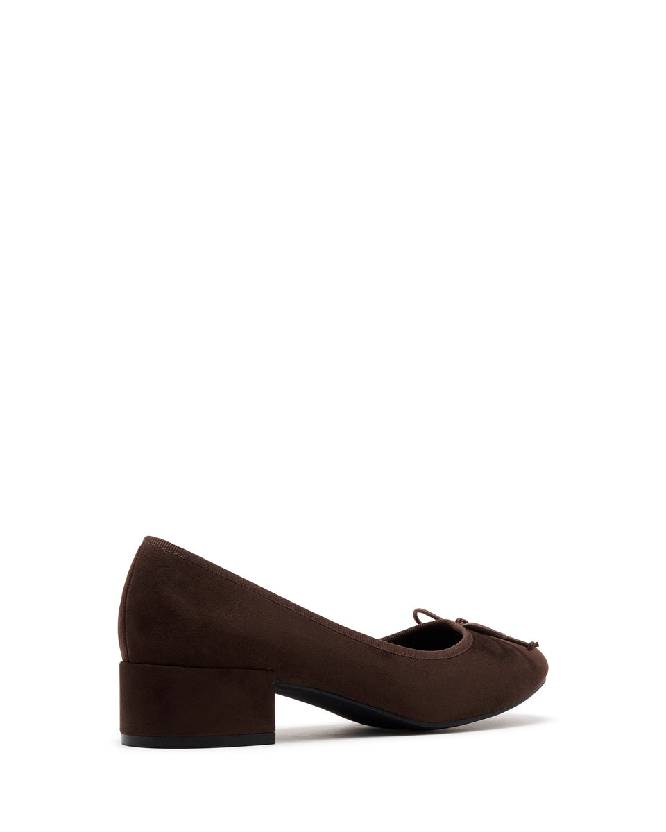 Diana Ballet Heel Chocolate Microsuede – Therapy Shoes