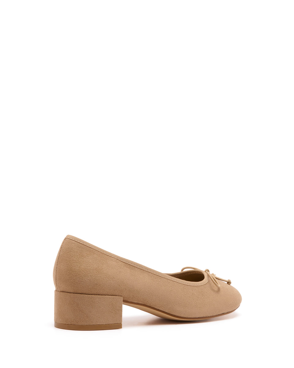 Diana Ballet Heel Mocha Microsuede – Therapy Shoes