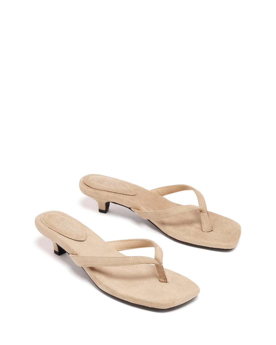 Heatwave Thong Heel Cashew Microsuede – Therapy Shoes