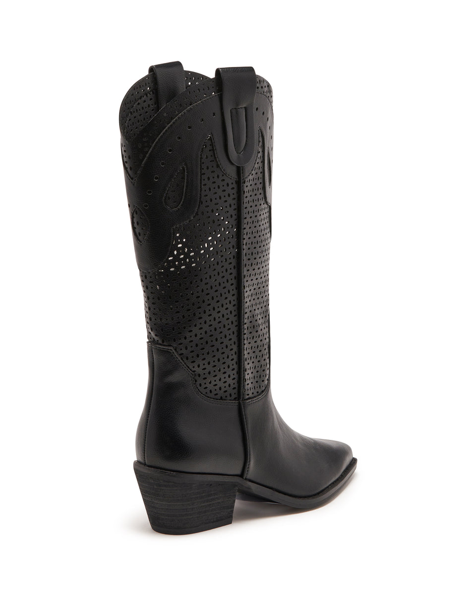 Maxine Cowboy Boot Black Tumbled – Therapy Shoes