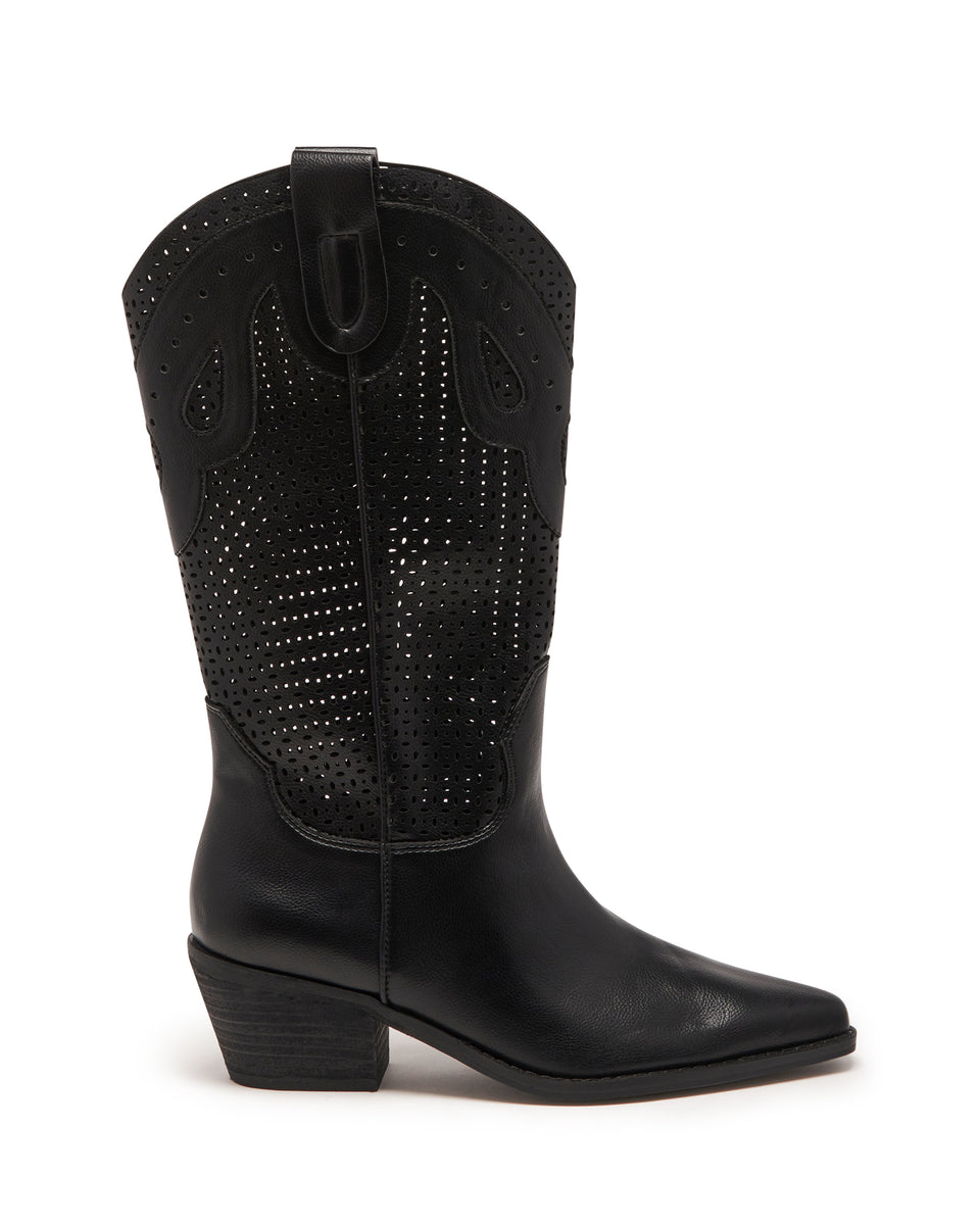 Maxine Cowboy Boot Black Tumbled – Therapy Shoes