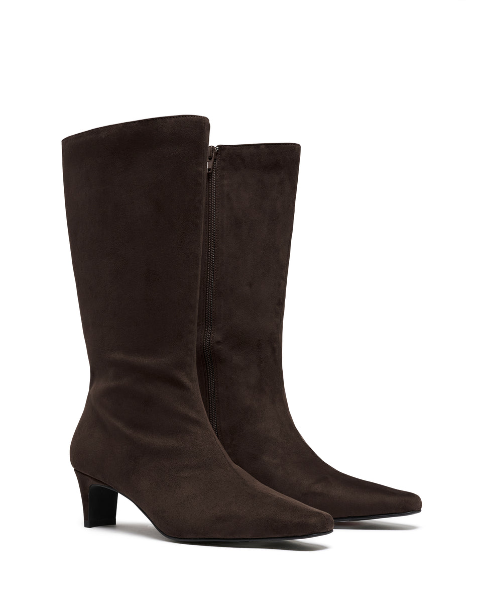 Rhome Tall Boot Chocolate Suede – Therapy Shoes