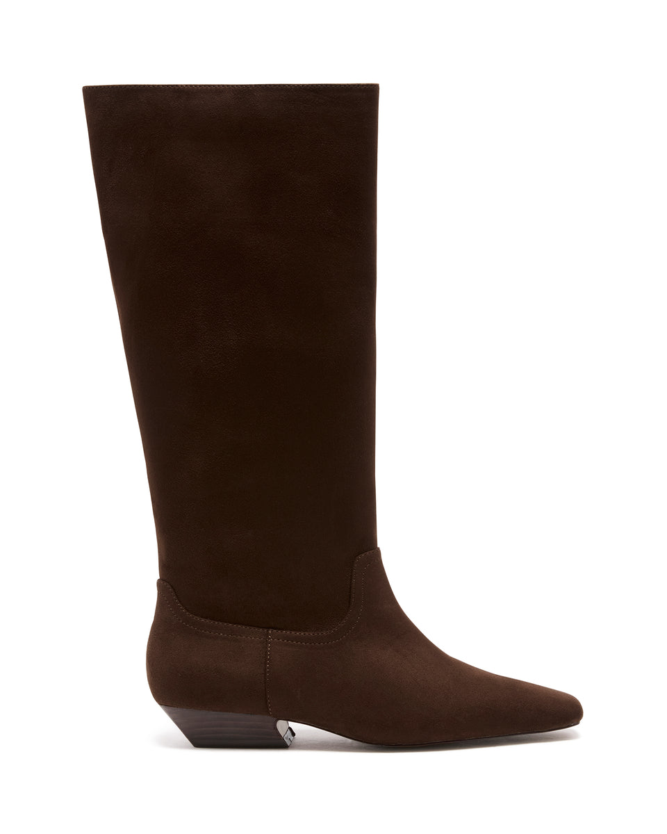 Xavier Tall Boot Chocolate Suede – Therapy Shoes